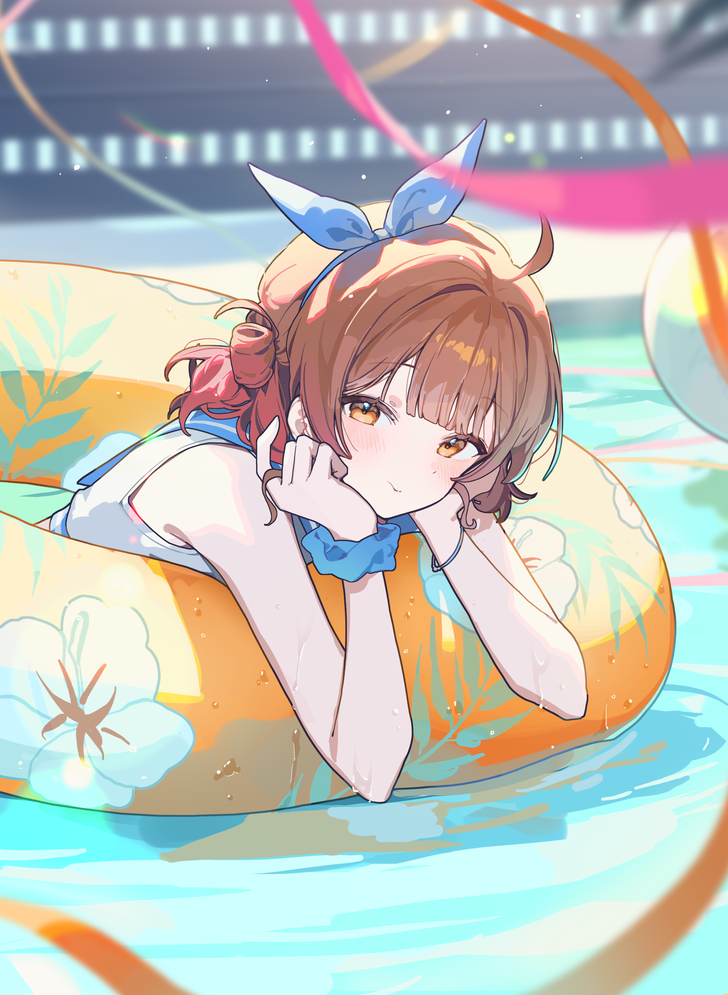 ningen mame gakuen idolm@ster the idolm@ster hanami ume seifuku swimsuits wet | #1240462 | yande.re